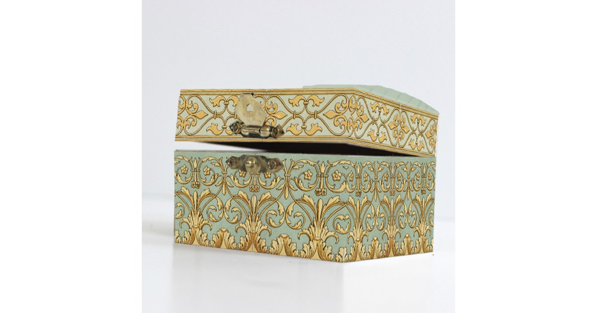 French Blue Gold Ornate Floral Pattern Decoupage Tissue Paper | Zazzle