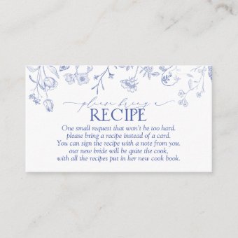 French Blue Please Bring A Recipe Enclosure Card | Zazzle