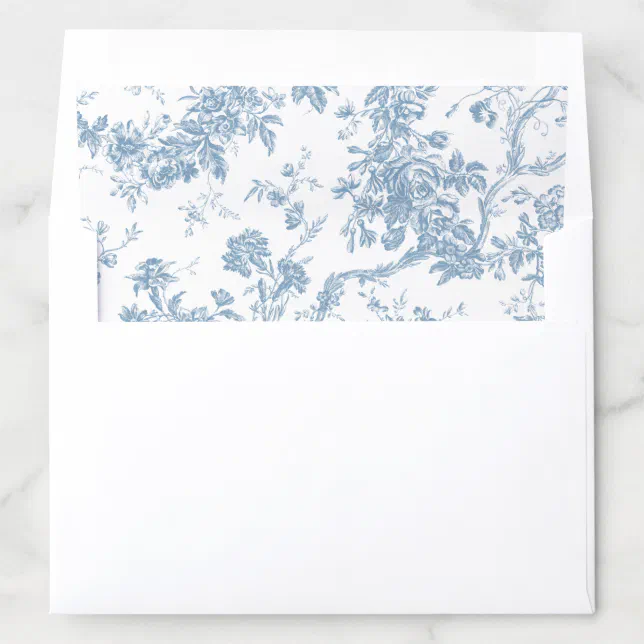 French Blue Toile de Jouy Envelope Liner | Zazzle