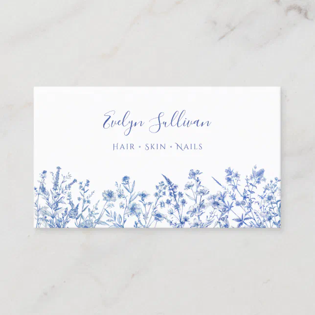 French blue wildflowers business card | Zazzle