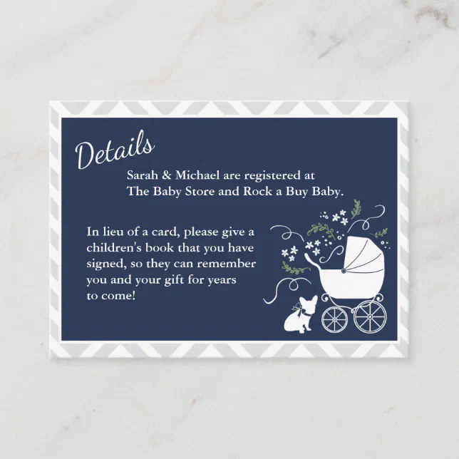 French Bulldog Baby Shower Enclosure Card | Zazzle