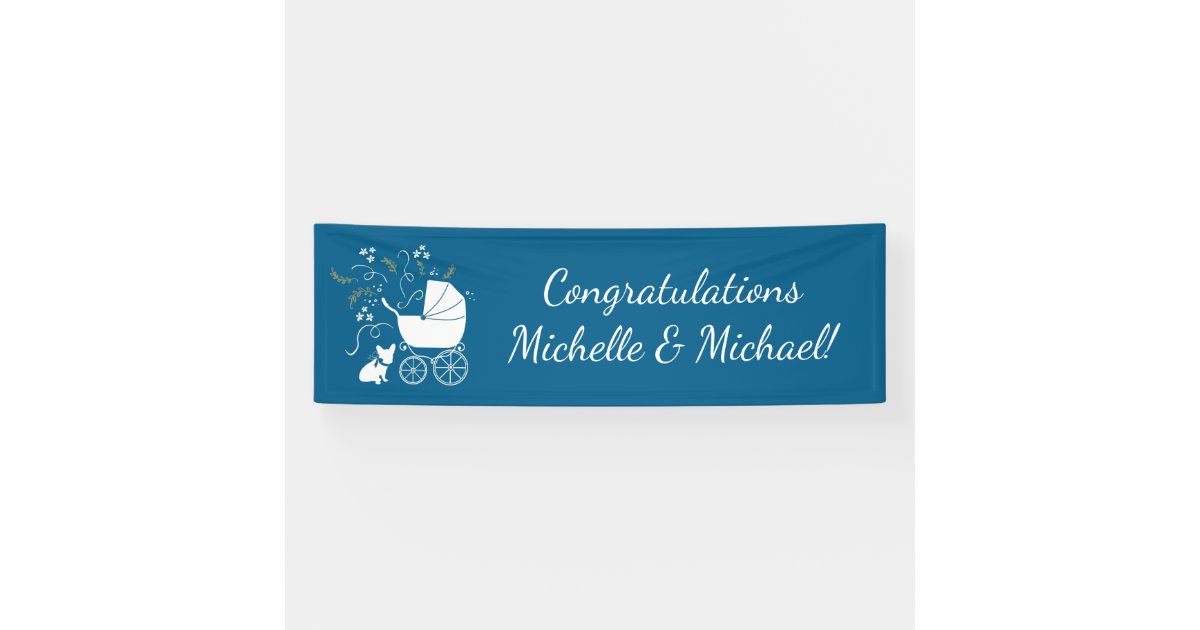 French Bulldog Baby Shower Frenchie Frenchy Banner | Zazzle