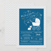 French Bulldog Baby Shower Frenchy Frenchie Blue Invitation | Zazzle