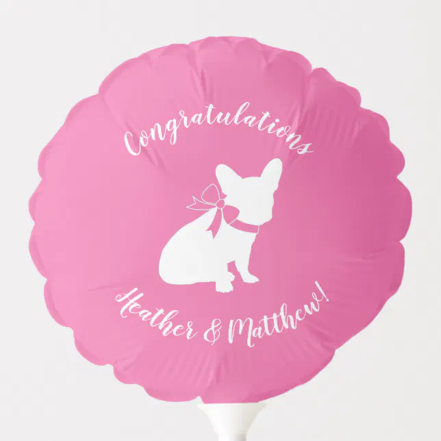 French Bulldog Baby Shower Frenchy Frenchie Pink Balloon | Zazzle