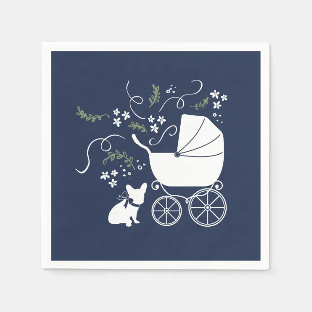 French Bulldog Baby Shower Napkins Design 2 | Zazzle