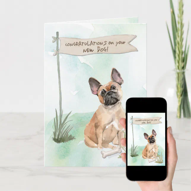 French Bulldog Congratulations on New Dog Card | Zazzle