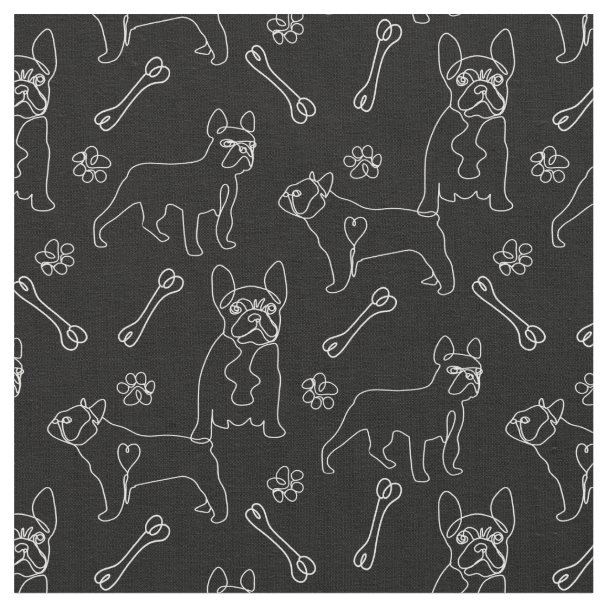 French Bulldog pattern fabric | Zazzle