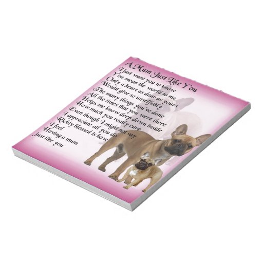 French Bulldog Mom Poem Notepad | Zazzle