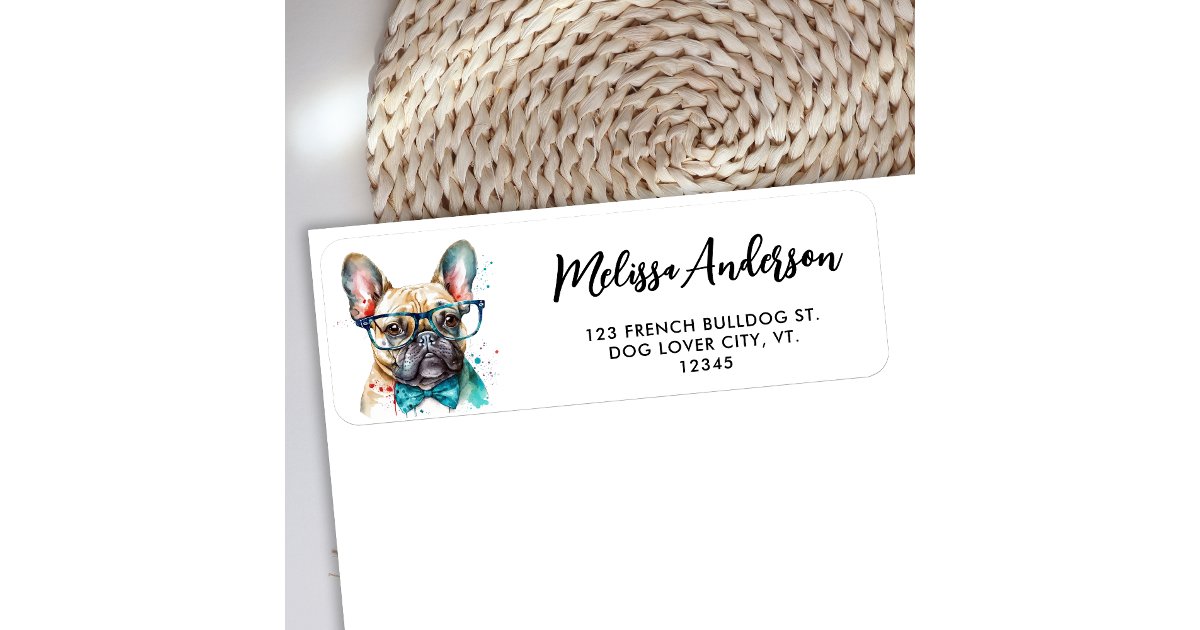 French Bulldog Personalized Pet Dog Return Address Label | Zazzle