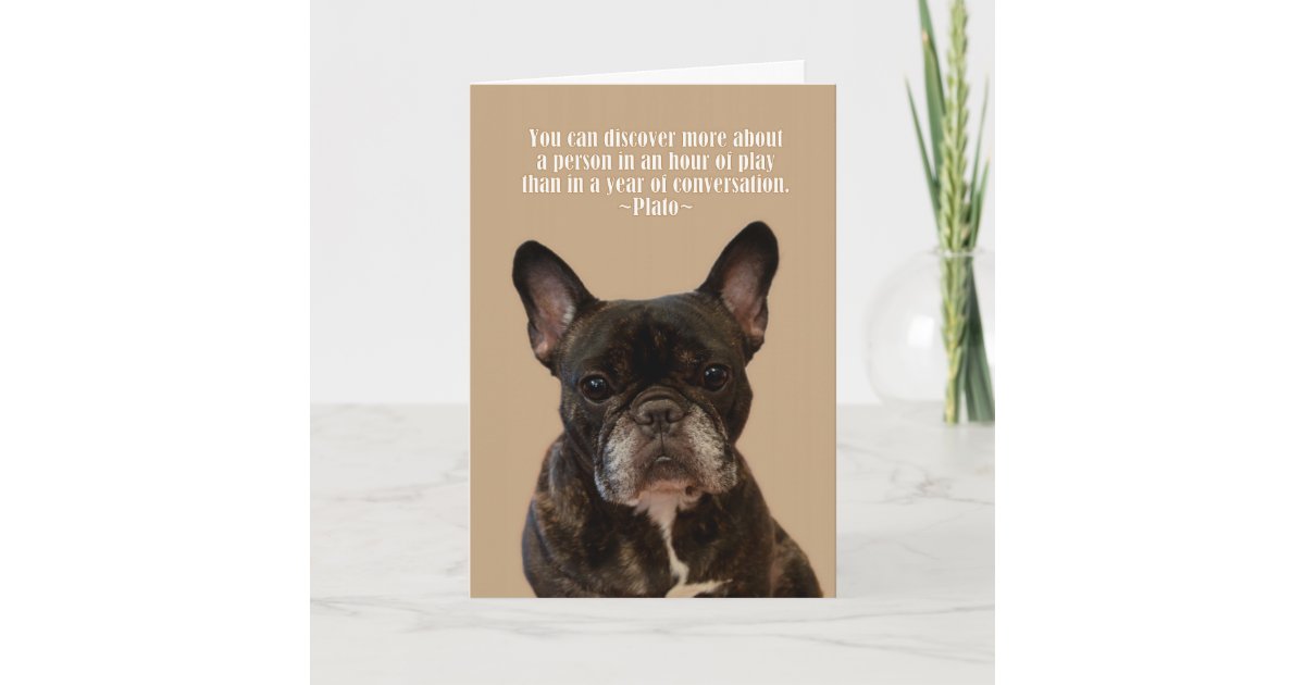 French Bulldog Plato Happy Birthday Card | Zazzle