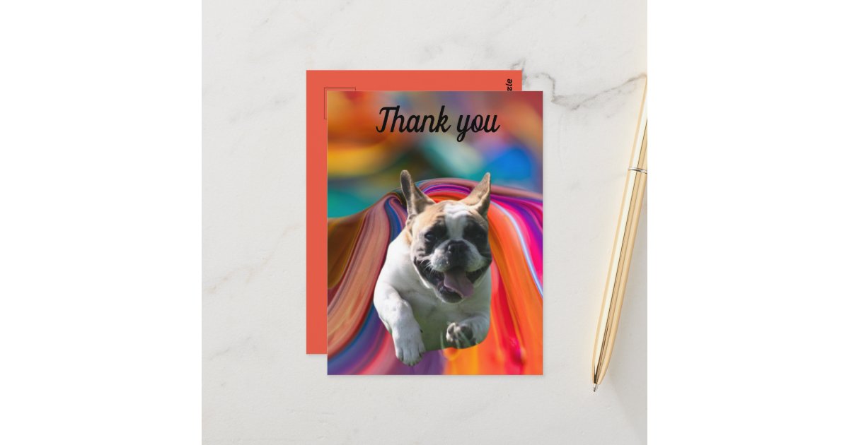 French Bulldog Postcard thank you | Zazzle