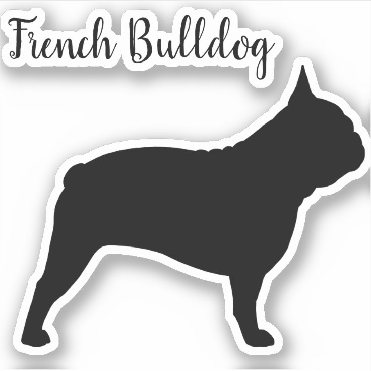 French Bulldog Profile Silhouette Frenchie Dog Sticker | Zazzle