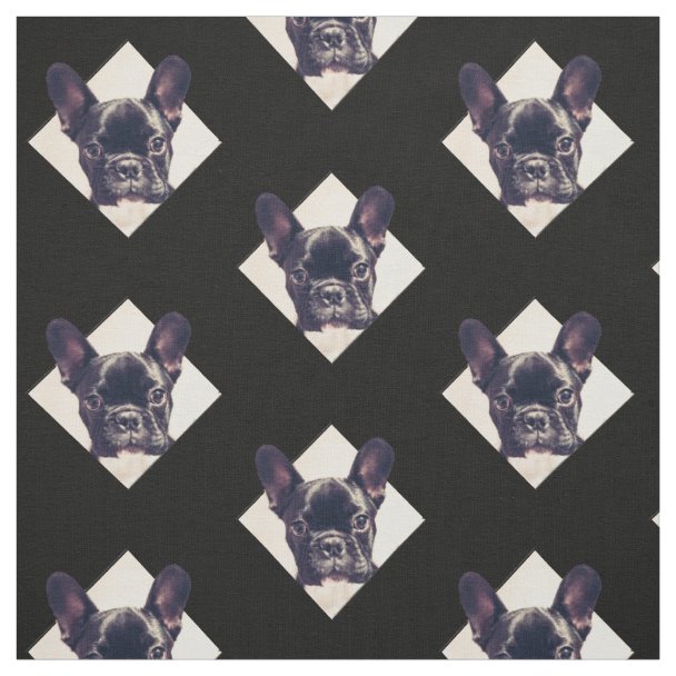 French Bulldog pattern fabric | Zazzle