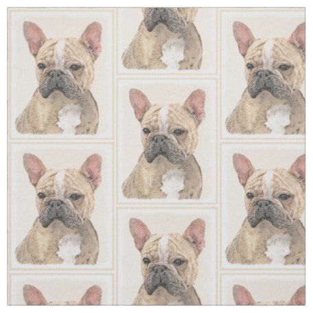 French Bulldog Floral Fabric | Zazzle.com