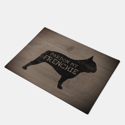 French Bulldog Silhouette Pardon My Frenchie Doormat | Zazzle