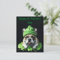 French Bulldog St. Patrick's Day Shamrock Luck Postcard | Zazzle