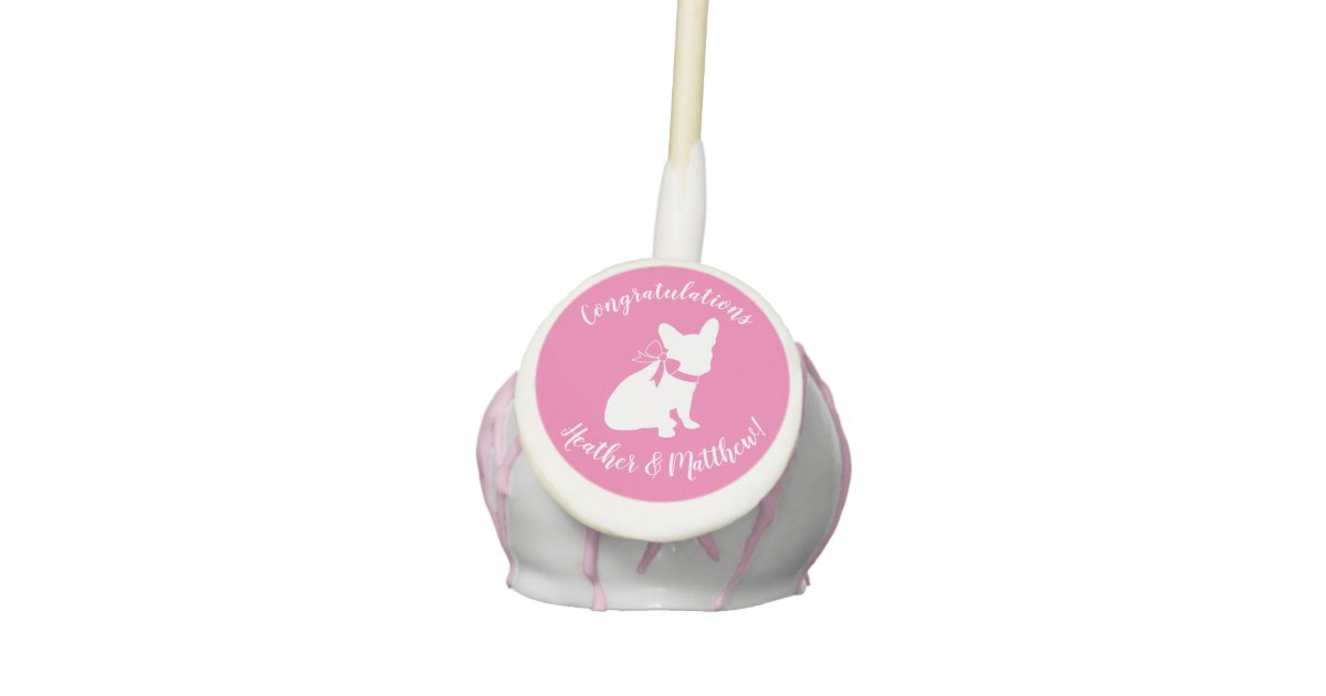 French Bulldog Theme Party - Baby Shower Pink Cake Pops | Zazzle