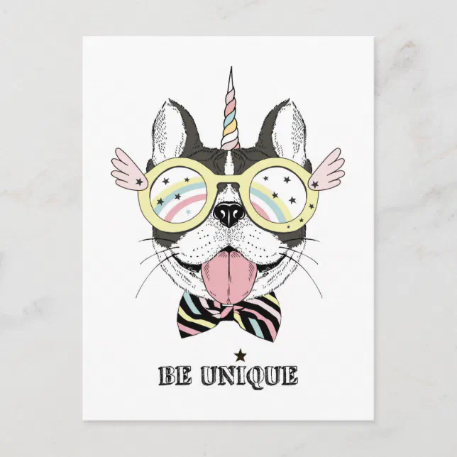 French Bulldog Unicorn Postcard | Zazzle