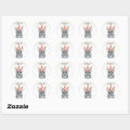 French Bulldog With Party Hat Merci Confetti Classic Round Sticker | Zazzle