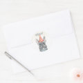 French Bulldog With Party Hat Merci Confetti Classic Round Sticker | Zazzle