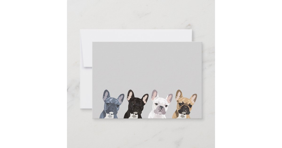 French Bulldogs Cute Frenchie Pet Dog Note Card | Zazzle