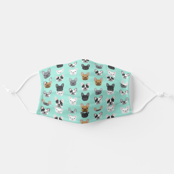 French Bulldogs Faces Adult Cloth Face Mask | Zazzle