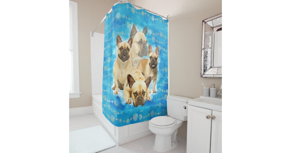 French Bulldogs - Frenchie collage Shower Curtain | Zazzle