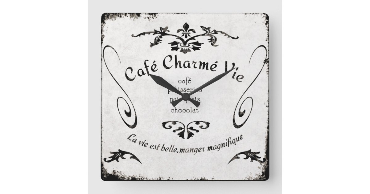 French Cafe Sign Clock | Zazzle