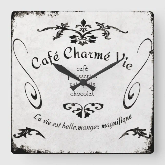 French Cafe Sign Clock | Zazzle