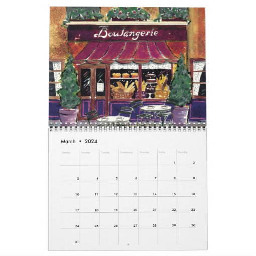 French Cafes, Calendar | Zazzle