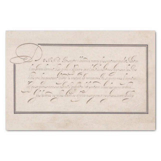 French Calligraphy Handwriting Script Parchment Tissue Paper | Zazzle