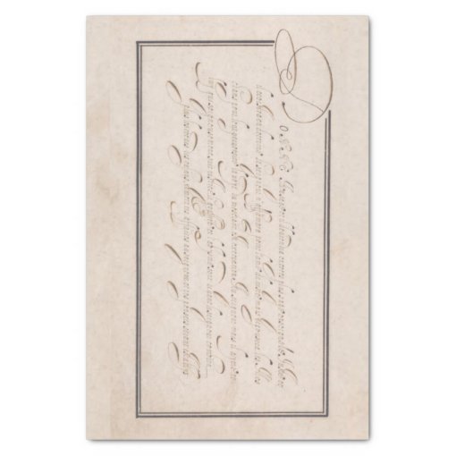 French Calligraphy Handwriting Script Parchment Tissue Paper | Zazzle
