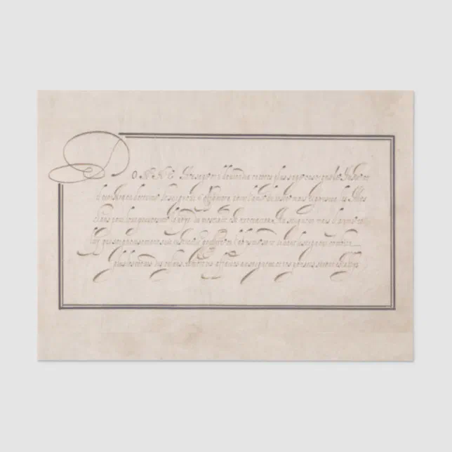 French Calligraphy Handwriting Script Parchment Tissue Paper | Zazzle