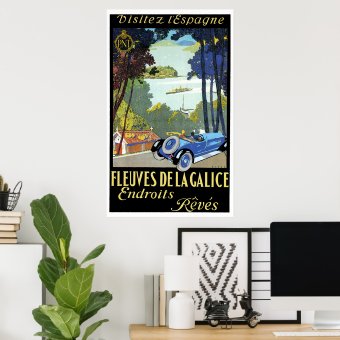 French Car Travel Ad Poster | Zazzle