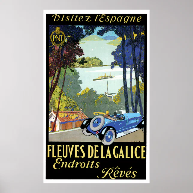 French Car Travel Ad Poster | Zazzle