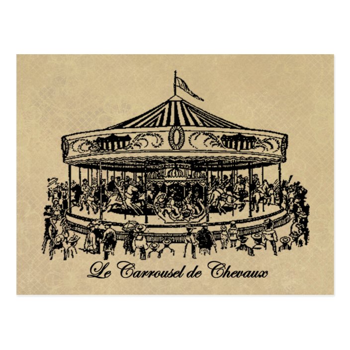 French Carousel Horses Apparel and Gifts Postcard | Zazzle.com