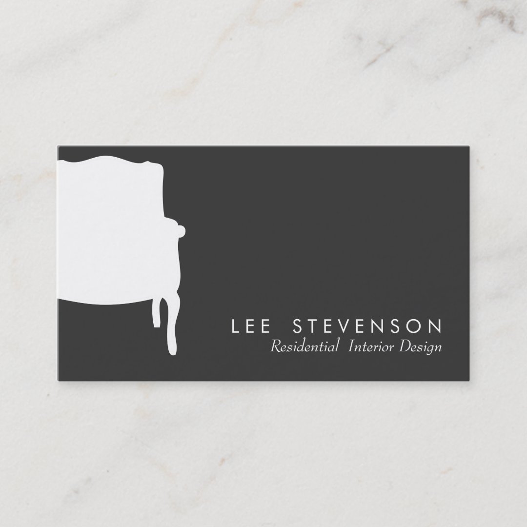 French Chair Interior Designer Business Card | Zazzle