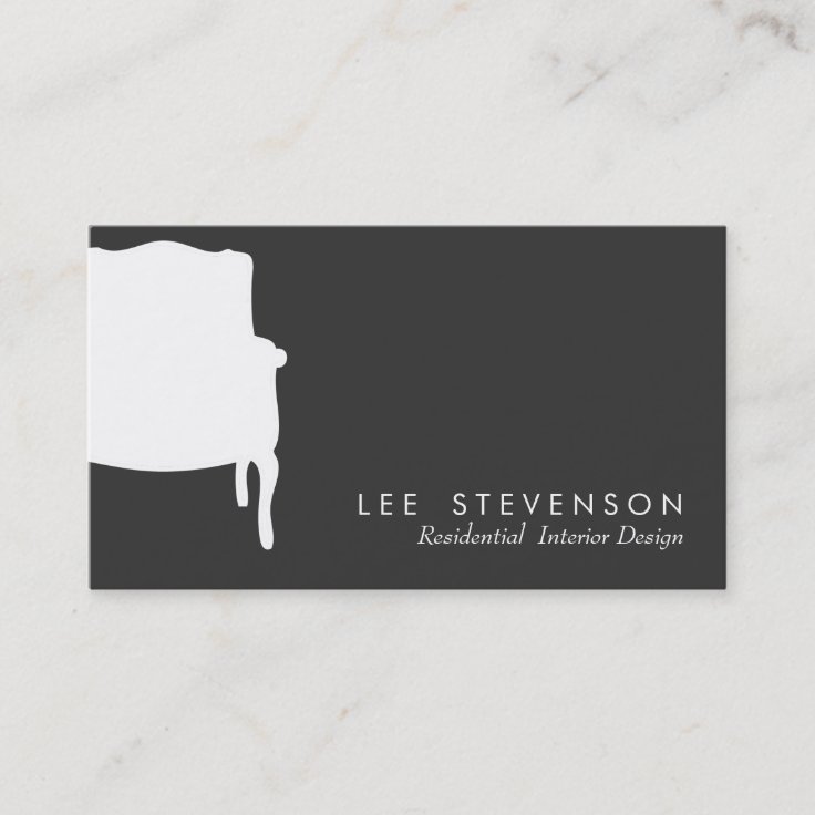 French Chair Interior Designer Business Card | Zazzle