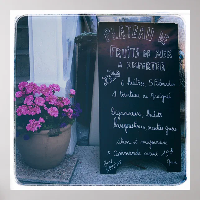 French Chalkboard Menu Poster | Zazzle