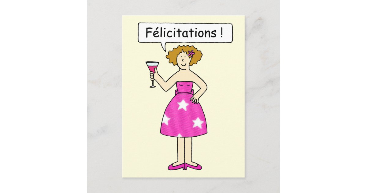 French Congratulations Felicitations Postcard | Zazzle