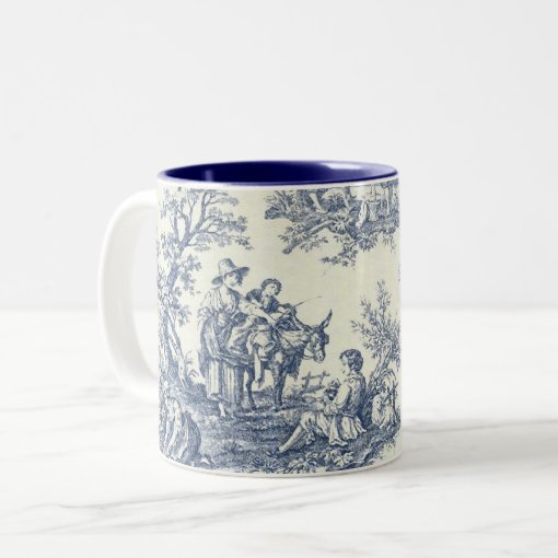 French Country Blue Pattern Mug | Zazzle