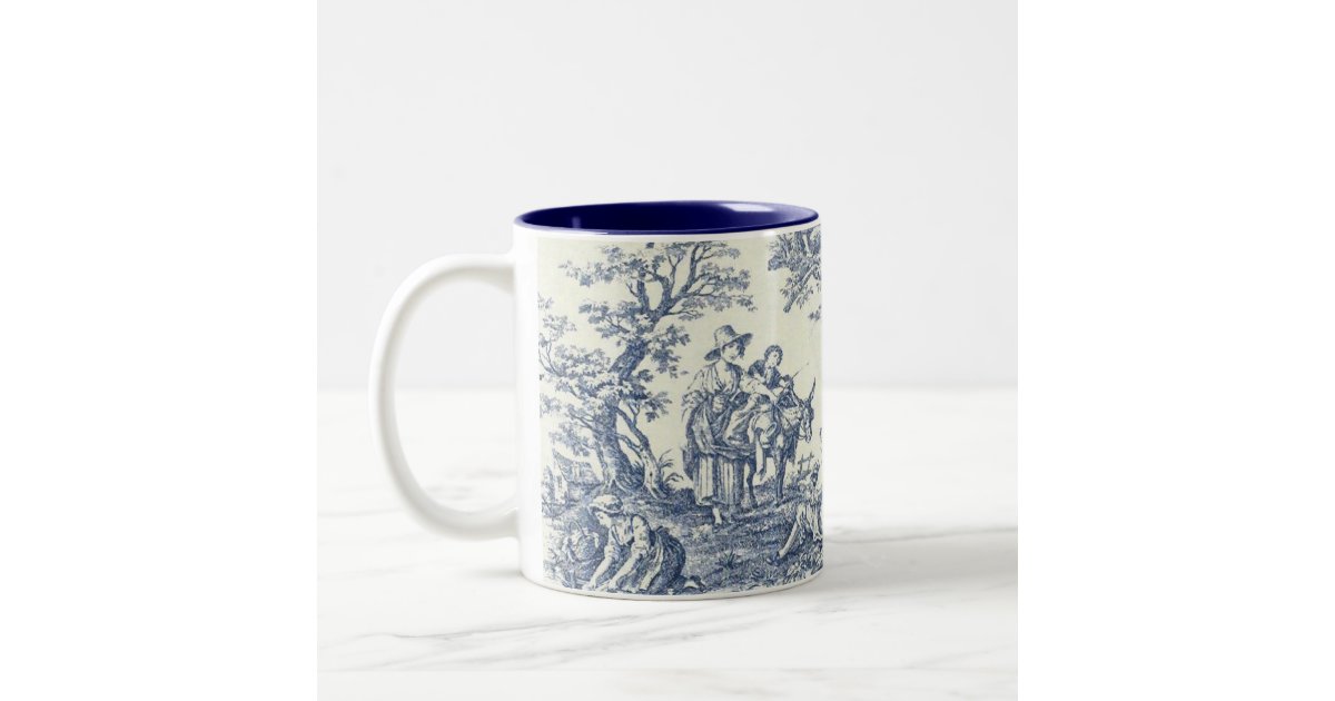 French Country Blue Pattern Mug | Zazzle