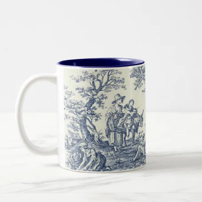 French Country Blue Pattern Mug | Zazzle