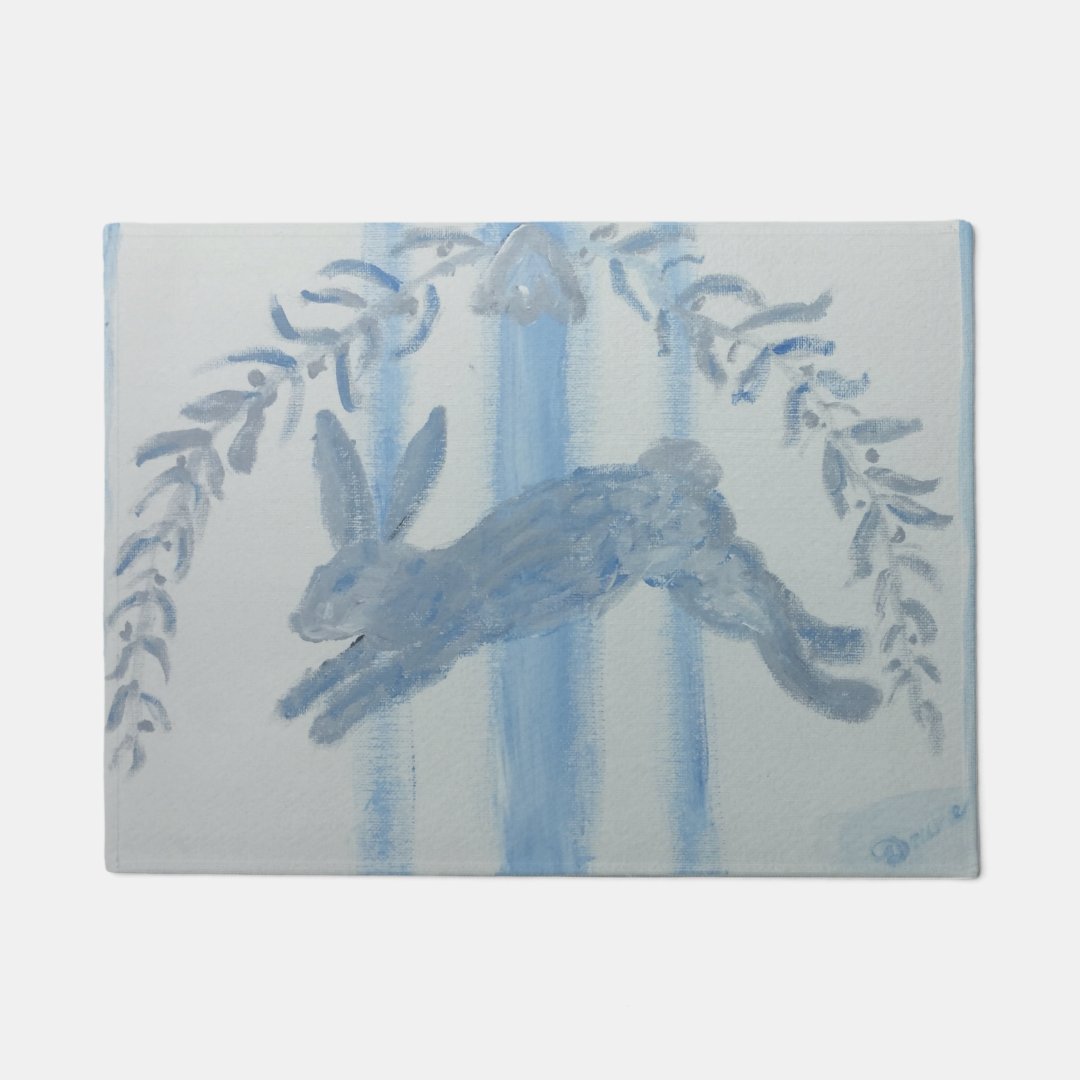 French Country Bunny Rabbit Doormat | Zazzle