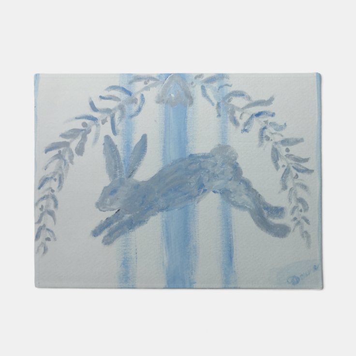 French Country Bunny Rabbit Doormat | Zazzle