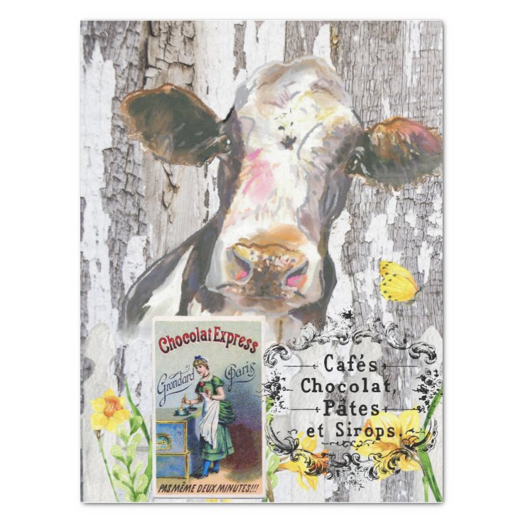 French Country Cow Farm Animal craft Tissue Paper | Zazzle