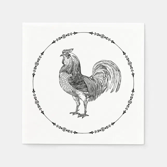 French Country Rooster Napkins | Zazzle