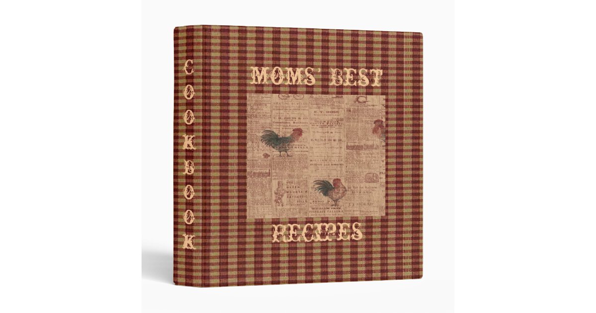 French Country Rooster Recipe Cookbook Binder | Zazzle