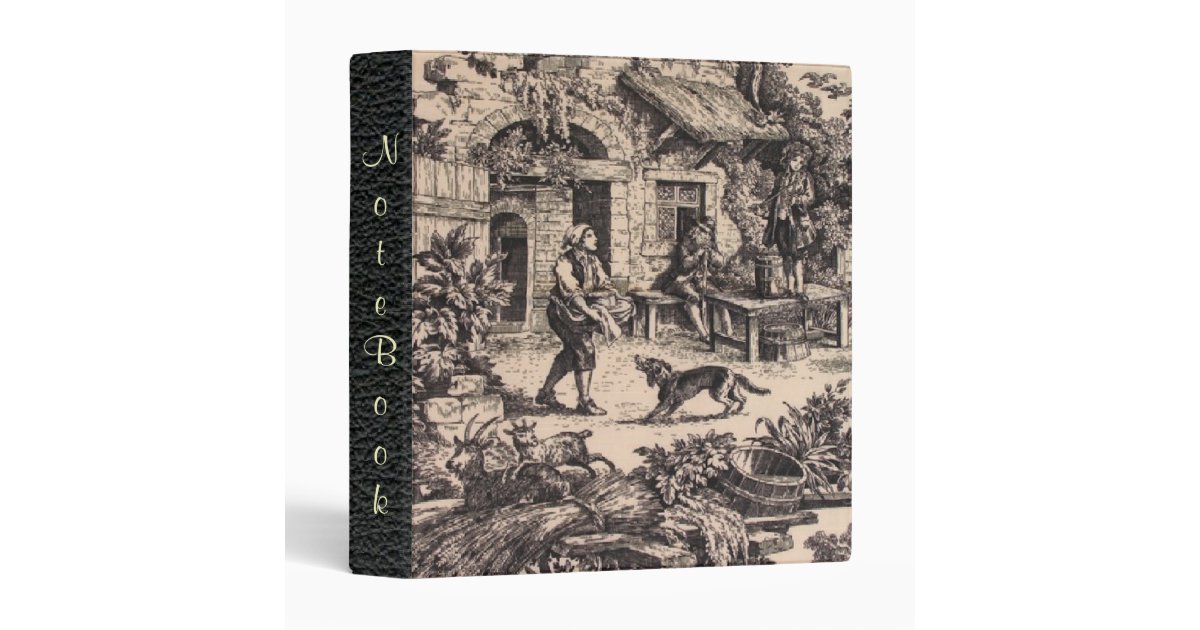 French Country Toile Notebook Avery Binder | Zazzle