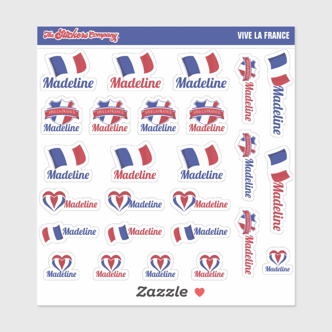 French Custom Name Labels | France | Zazzle